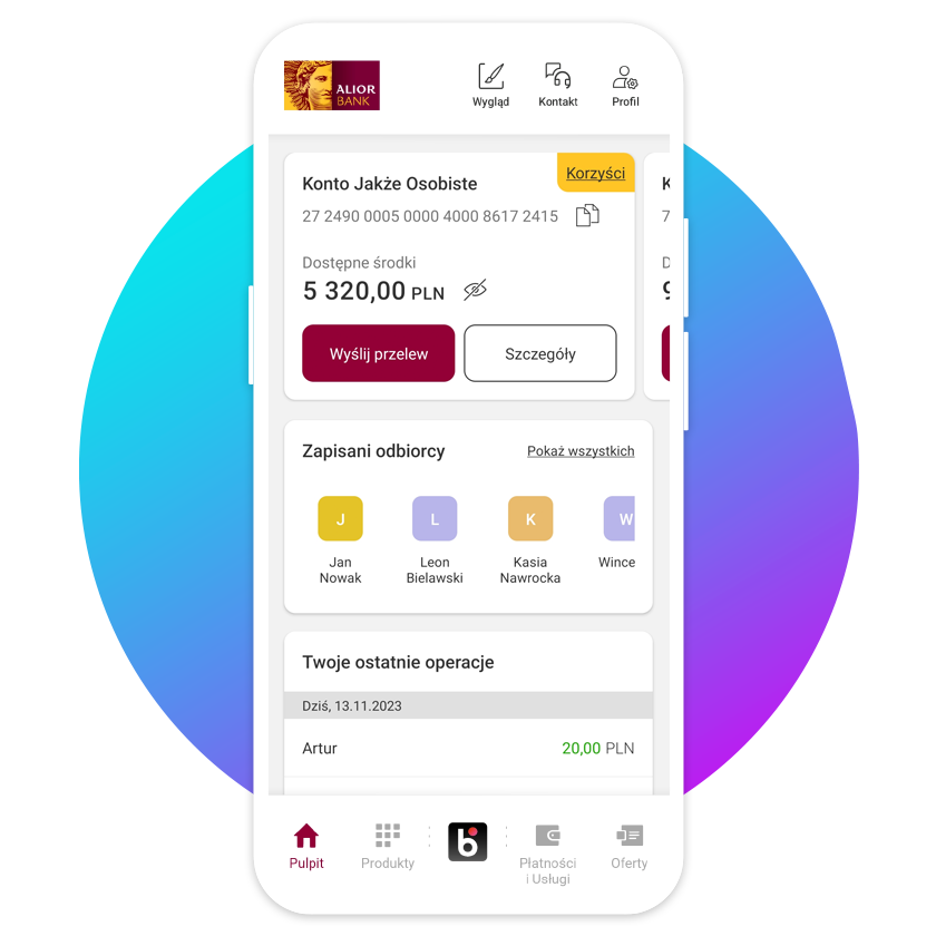 Aplikacja mobilna Alior Mobile - Alior Bank